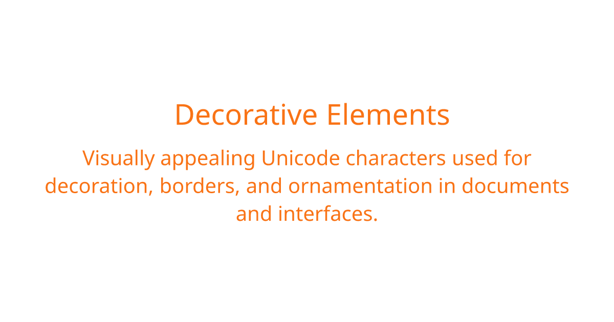 Decorative Elements | Glyph Catalog