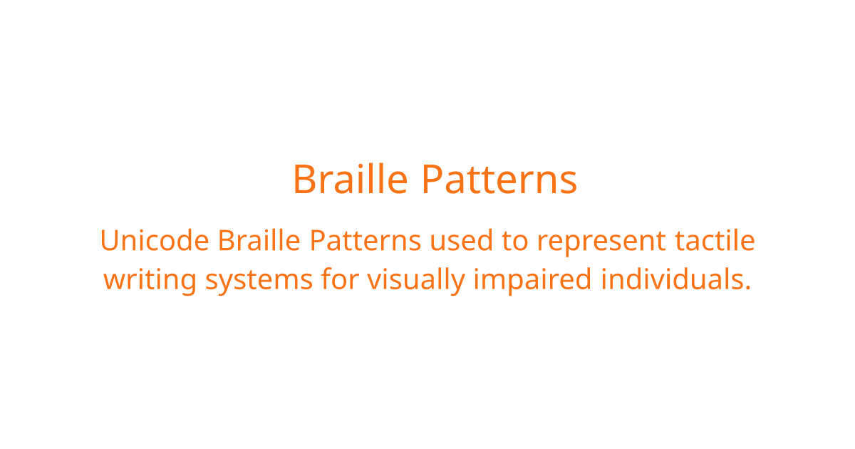 Braille Patterns | Glyph Catalog